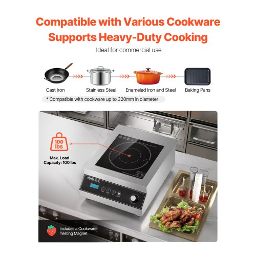 Portable Commercial Induction Cooktop 5000W Countertop Burner 16 Temp ...