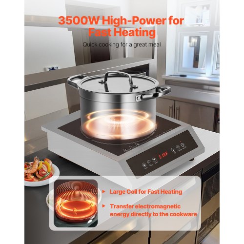 VEVOR Portable Commercial Induction Cooktop 3500W Countertop Burner Hot ...