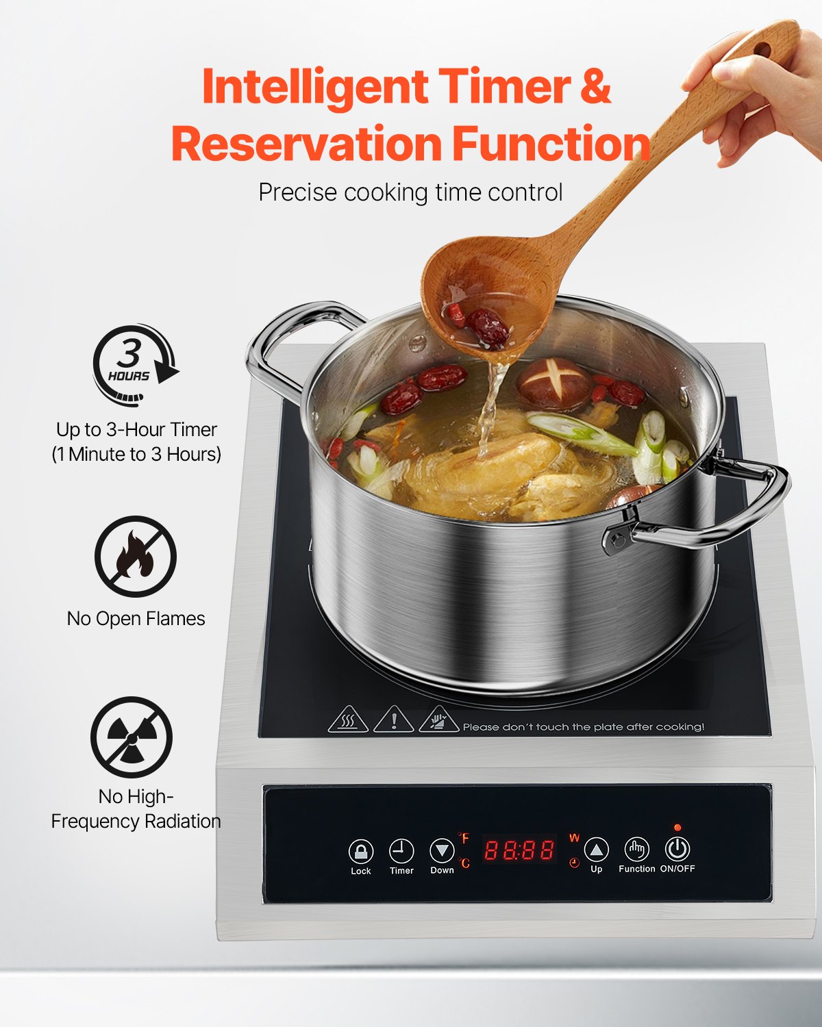 VEVOR Induction Cooktop, 3500W Commercial Induction Burner with 11 ...