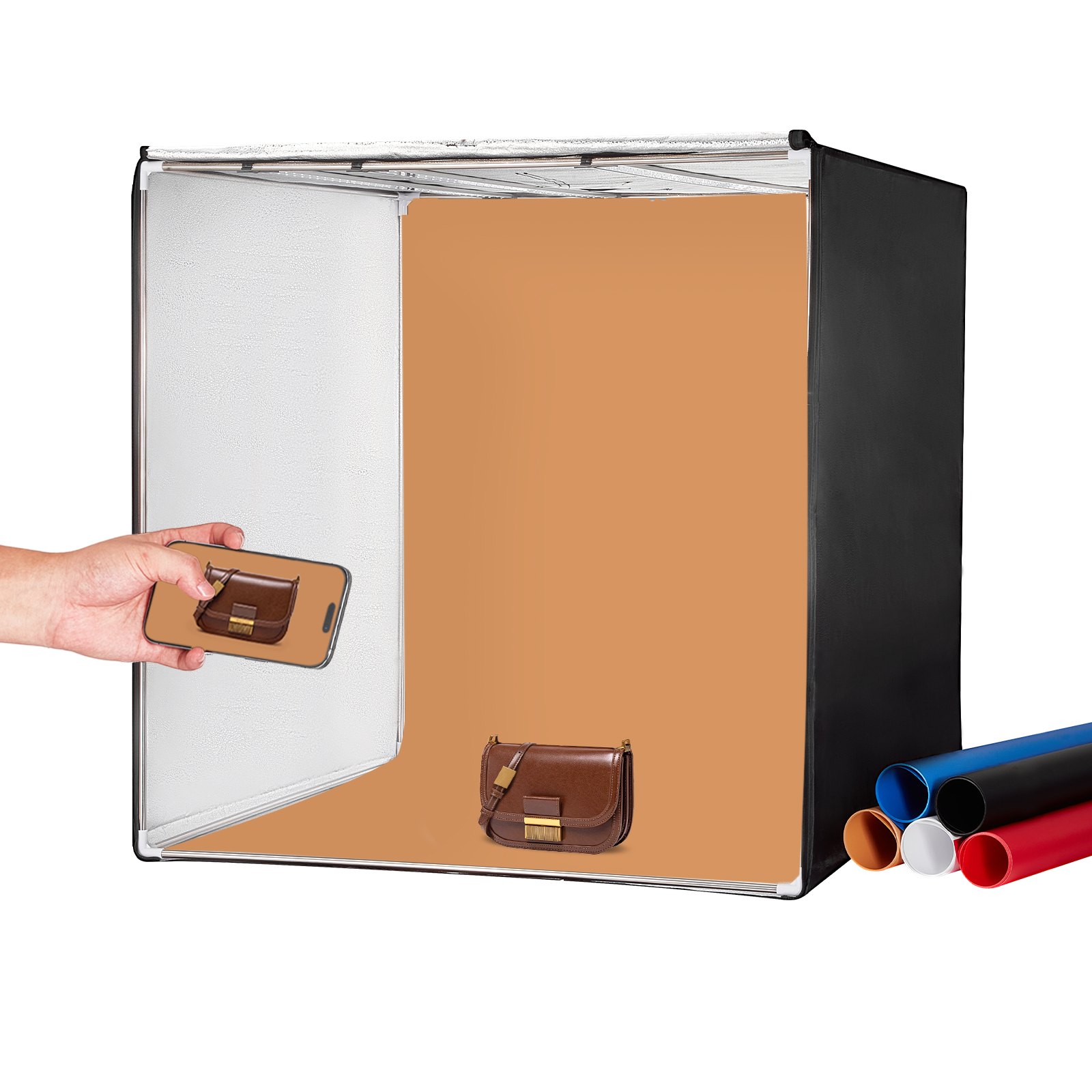 VEVOR Photo Studio Light Box 39" x 39" 5600K with 210 LED Lights Power ...