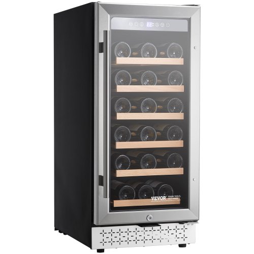 Wine Cooler 28 Bottle Mini Wine Fridge with Glass Door Digital Temp ...