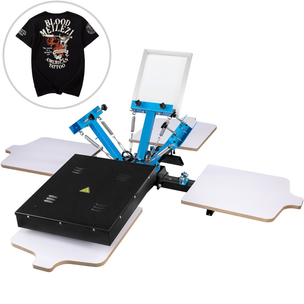3 Color Screen Printing Equipment Press Kit Machine 4 Station Silk ...