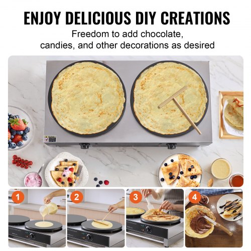 VEVOR 16-Inch Electric Crepe Maker Commercial Crepe Machine 3400W ...