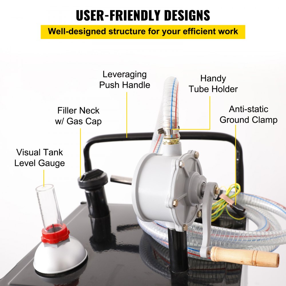 VEVOR 30 Gallon Gas Caddy, Fuel Storage Tank with Wheels, Portable Fuel ...