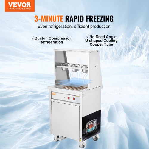 VEVOR Fried Ice Cream Roll Machine, 13.8 VEVOR Fried Ice Cream Roll Machine, 13.8