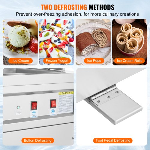 VEVOR Fried Ice Cream Roll Machine, 13.8" x 13.8" Square Stir-Fried Ice ...