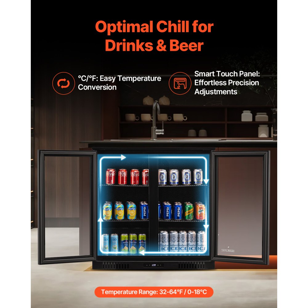 VEVOR Beverage Refrigerator Cooler, 246 Can Beverage Fridge, Soda Beer ...
