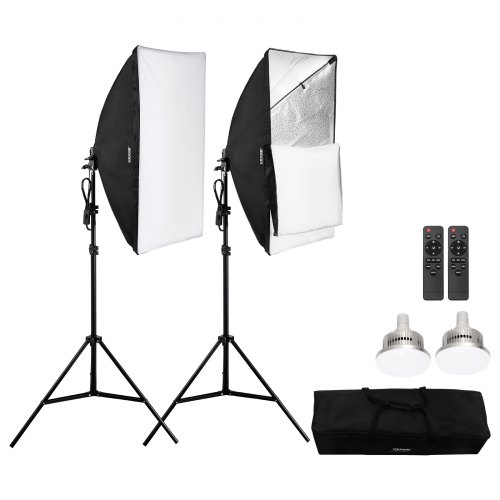VEVOR Softbox Lighting Kit 20 in x 28 in 45W 3000-6500K LED Bulbs for ...