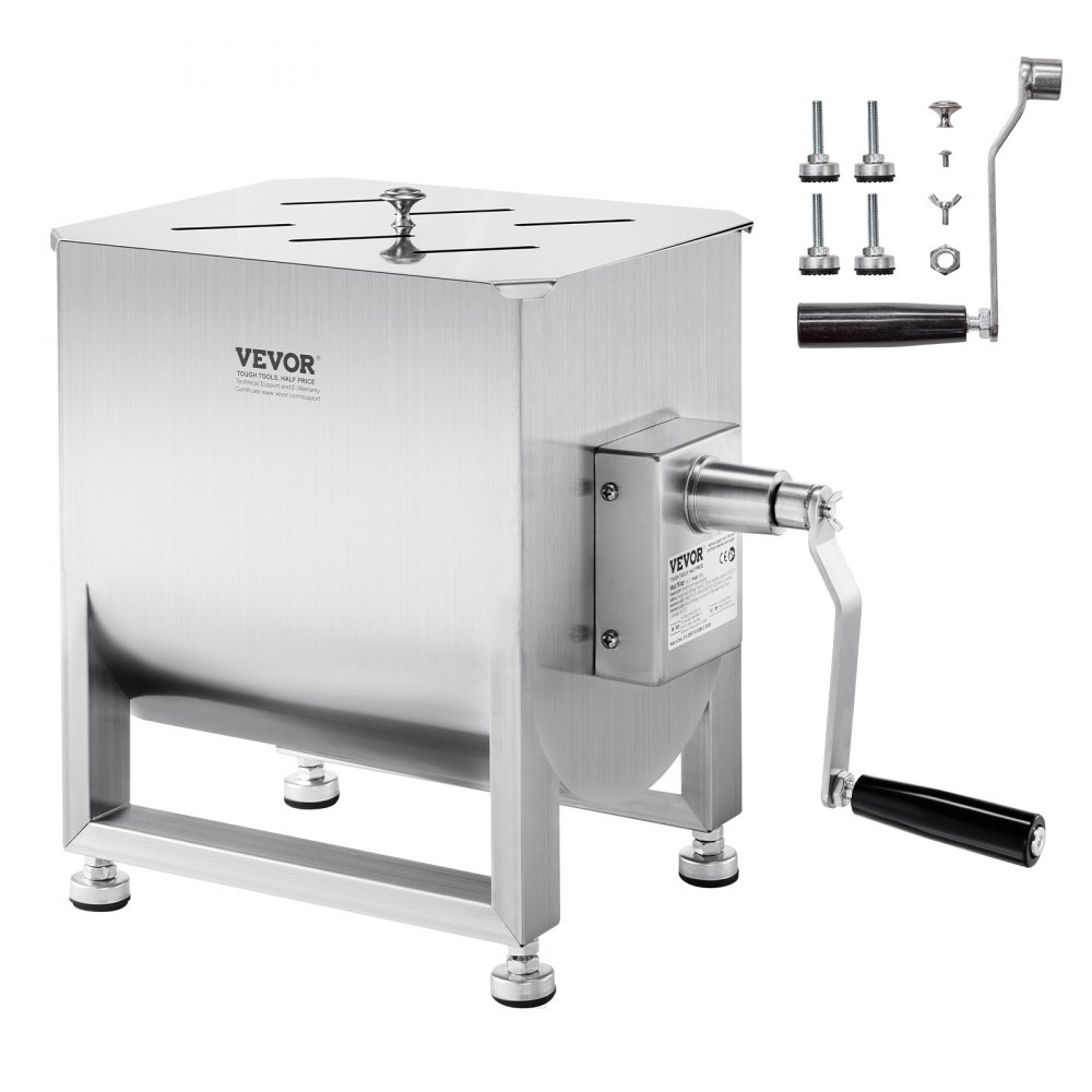 VEVOR Manual Meat Mixer, 60L Fixed Tank Meat Processing Equipment ...