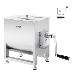 VEVOR Manual Meat Mixer, 30L Fixed Tank Meat Processing Equipment(Mixing Max 30LBS for Meat ...