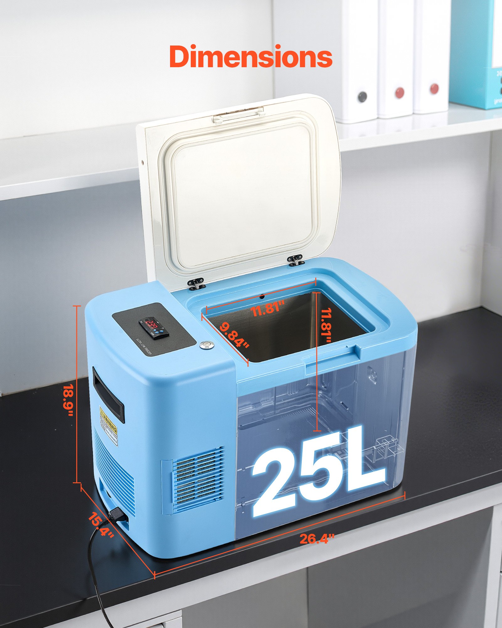 VEVOR Ultra Low Temperature Lab Freezer – 25L, -40℉ to -123℉