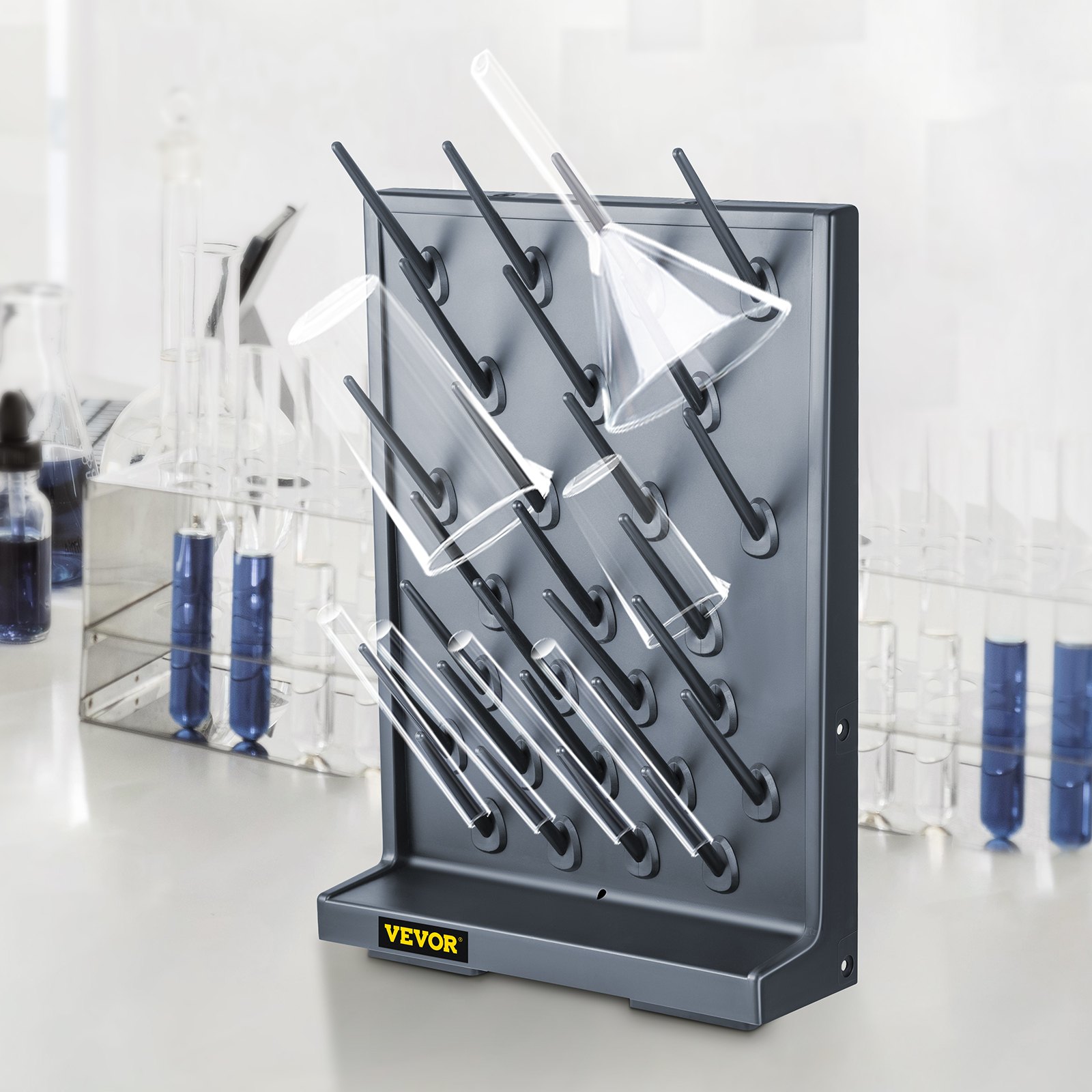 VEVOR Drying Rack Lab Glassware Rack PP Material Glassware Drying Rack ...