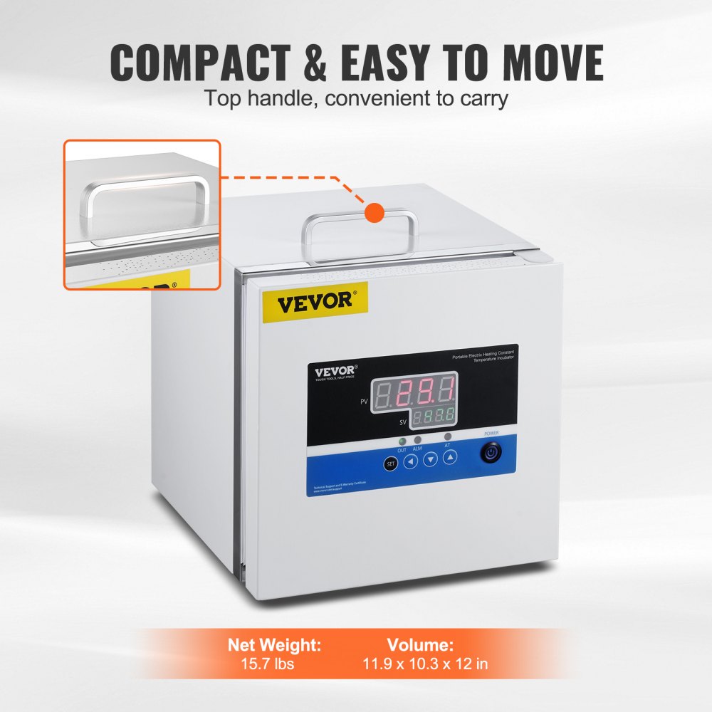 VEVOR Microbiological Lab Incubator 6L Precise Temp Control from 0°C to ...