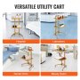 VEVOR 2 Tiers Stainless Steel Lab Carts with 2 Trays & 4 Silent Wheels ...