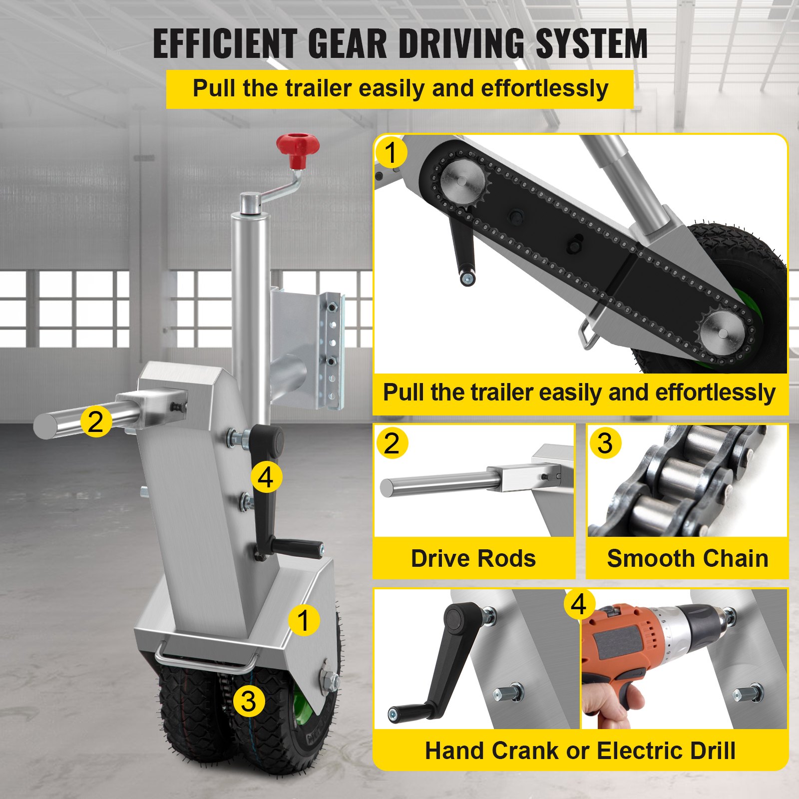 VEVOR Manual Trailer Dolly, 5000lb Load Capacity Trailer Mover Valet w ...