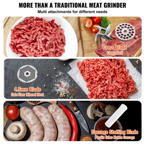 VEVOR Meat Grinder, 21 Lbs/Min Capacity Electric Meat Grinders with ...