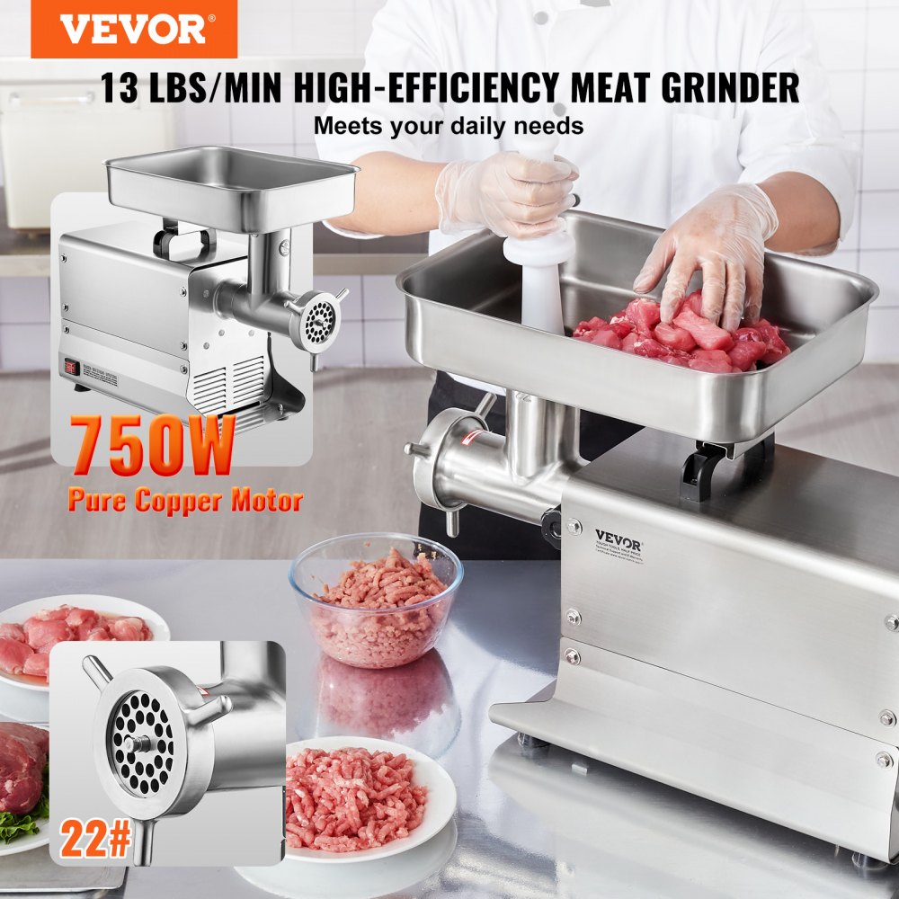 Commercial Electric Meat Grinder 13 Lbs/Min Sausage Stuffer Maker ...