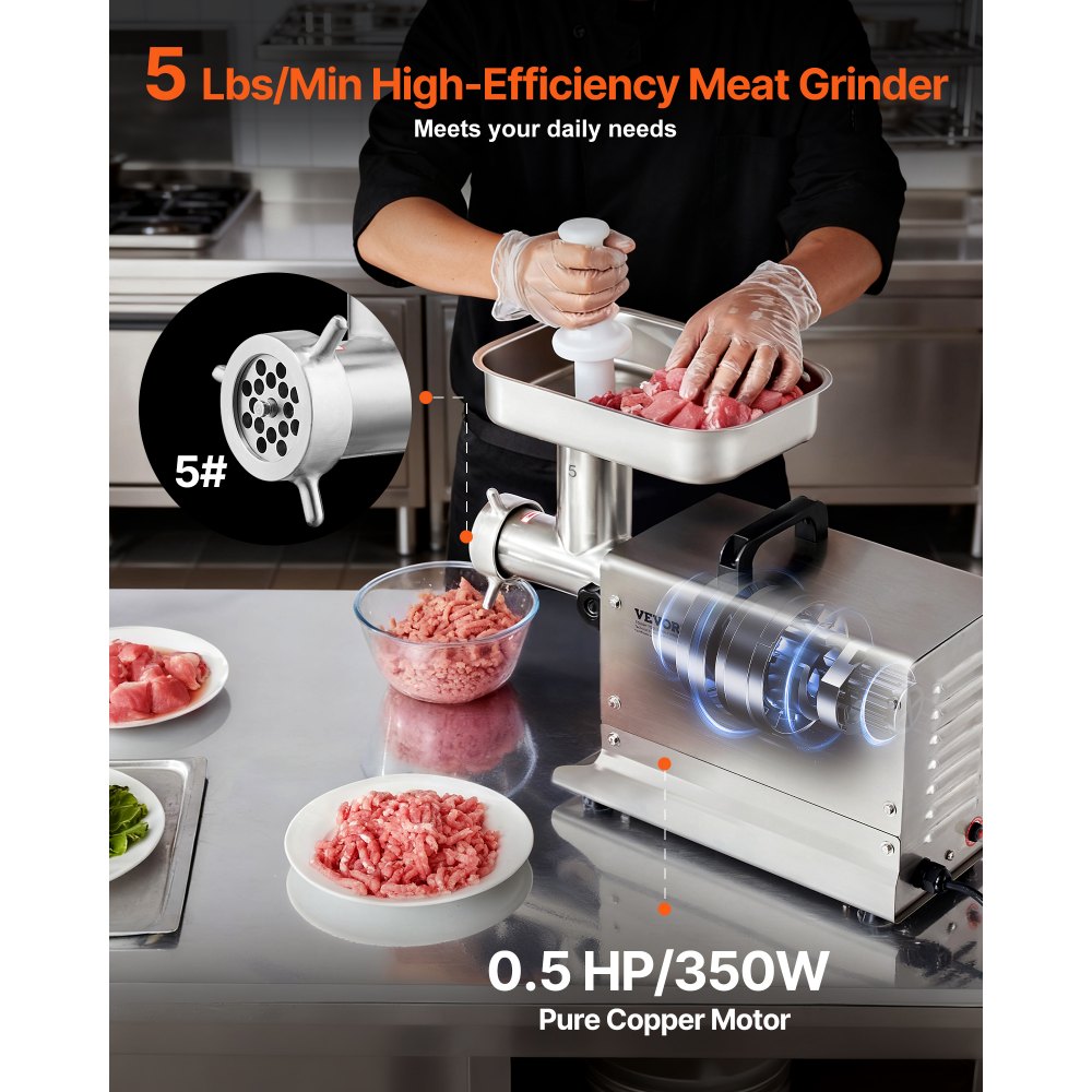 VEVOR Electric Sausage Maker — 5 Lbs/Min Meat Grinder