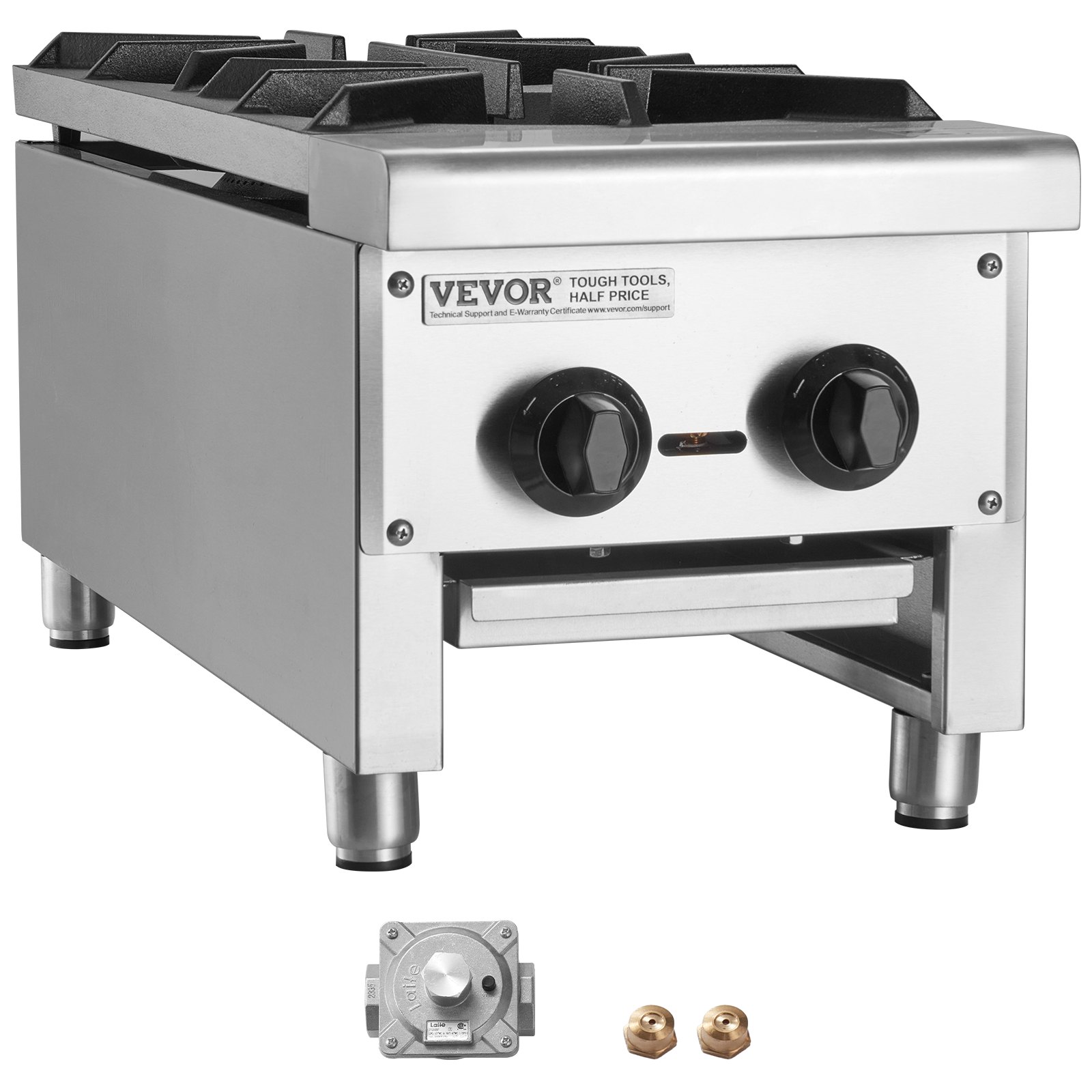 VEVOR 2 Plate Gas Stove – 56,000 BTU, Dual Burners, NG/LPG