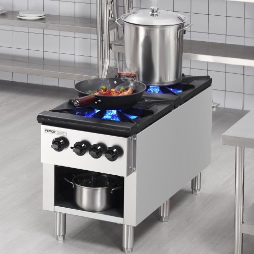 VEVOR Commercial Gas Range Stove 2 Burners Countertop Cooking Hot Plate ...