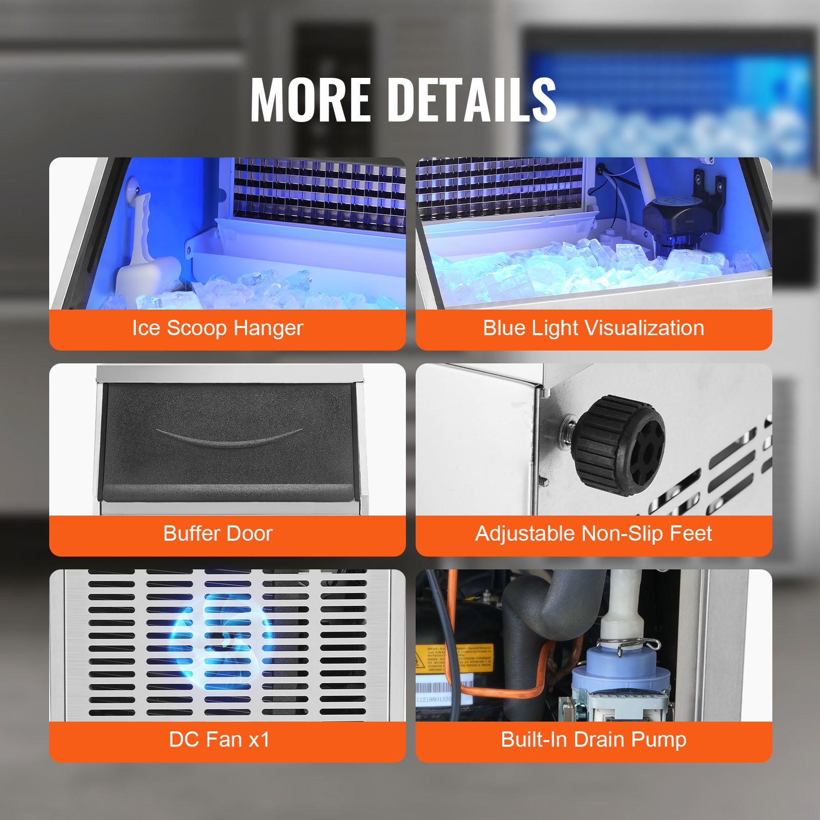VEVOR Commercial Ice Maker, 330lbs/24H, Ice Maker Machine, 126 Ice ...