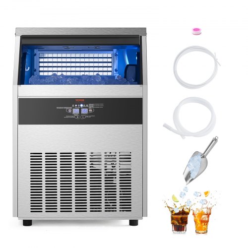 Commercial Ice Maker Freestanding Cabinet Machine 160lbs/24H 80 Ice Cubes | VEVOR US