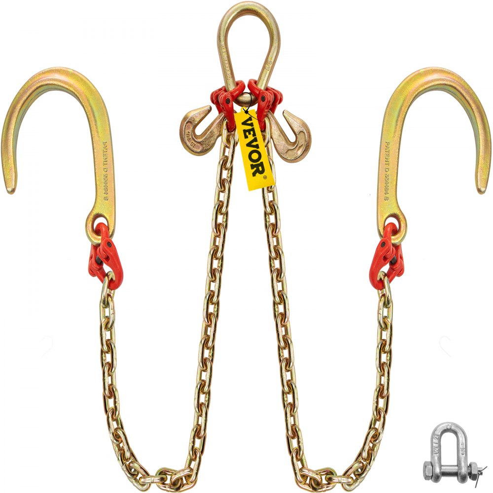 VEVOR V Bridle Chain, 5/16 in x 2 ft Bridle Tow Chain, Grade 80 V ...