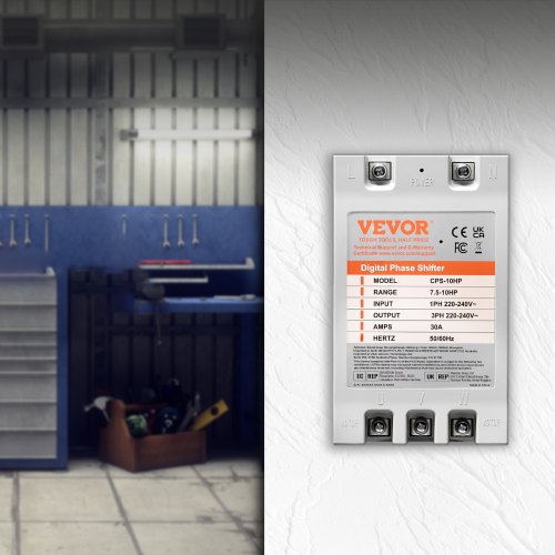 VEVOR 3 Phase Converter - 10HP 30A 220V Single Phase to 3 Phase ...