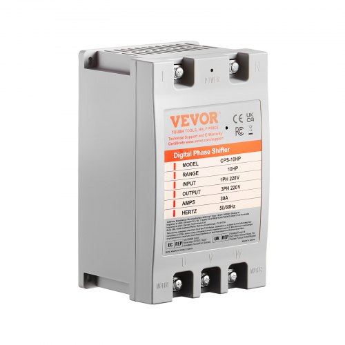 VEVOR 3 Phase Converter - 10HP 30A 220V Single Phase to 3 Phase ...