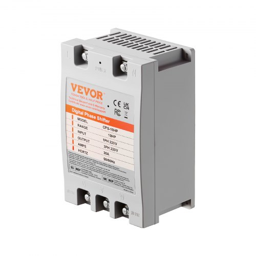 VEVOR 3 Phase Converter - 10HP 30A 220V Single Phase to 3 Phase ...