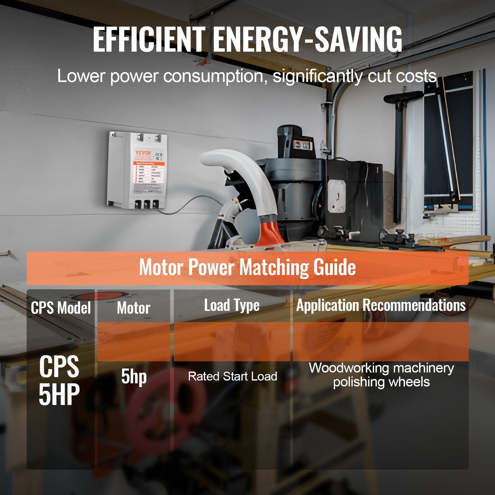 VEVOR 3 Phase Converter - 5HP 15A 220V Single Phase to 3 Phase ...