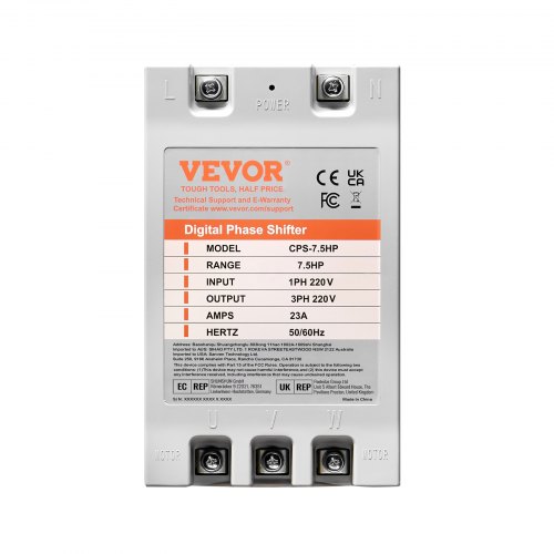 VEVOR 3 Phase Converter- 7.5HP 23A 220V Single Phase to 3 Phase ...