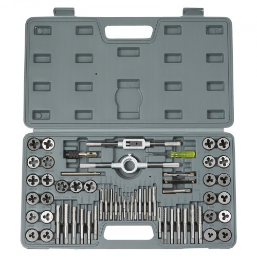 VEVOR Tap and Die Set, 60-Piece Metric and SAE Standard, Bearing Steel ...