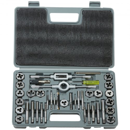VEVOR Tap and Die Set, 40-Piece Include SAE Size NC/NF/NPT, Bearing ...