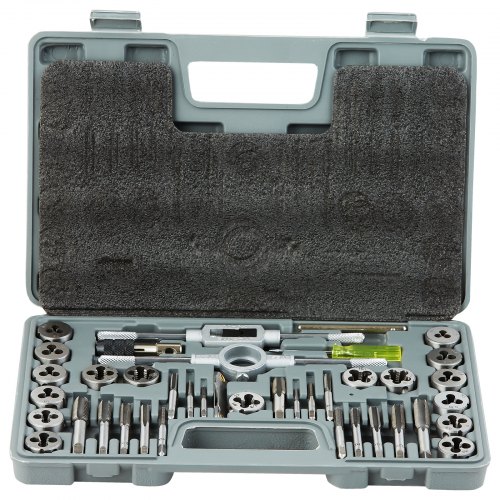 VEVOR Tap and Die Set, 40-Piece Include SAE Size NC/NF/NPT, Bearing ...