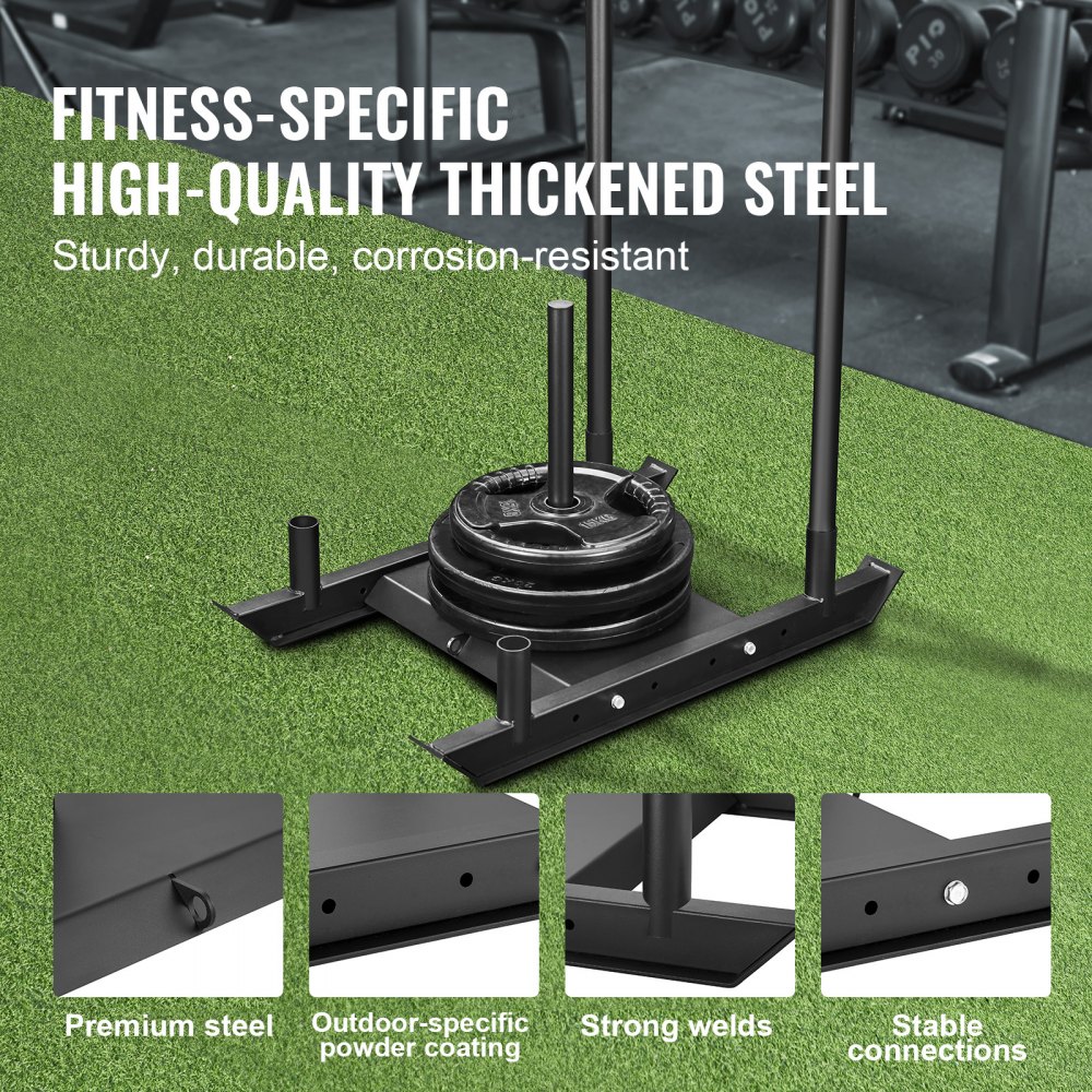 VEVOR Weight Training Sled, Pull Push Power Sled, Fitness Strength ...
