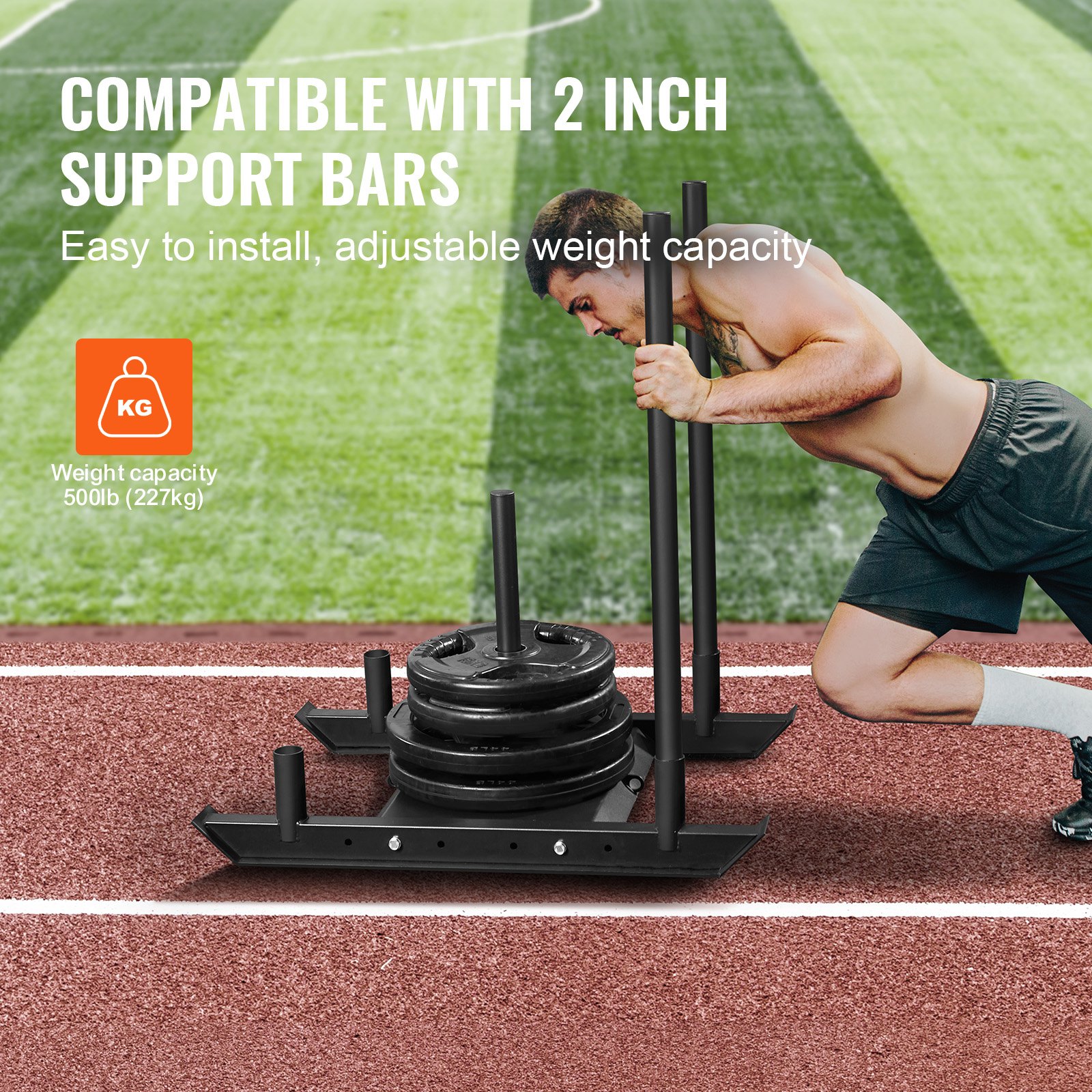 VEVOR Weight Training Sled, Pull Push Power Sled, Fitness Strength ...