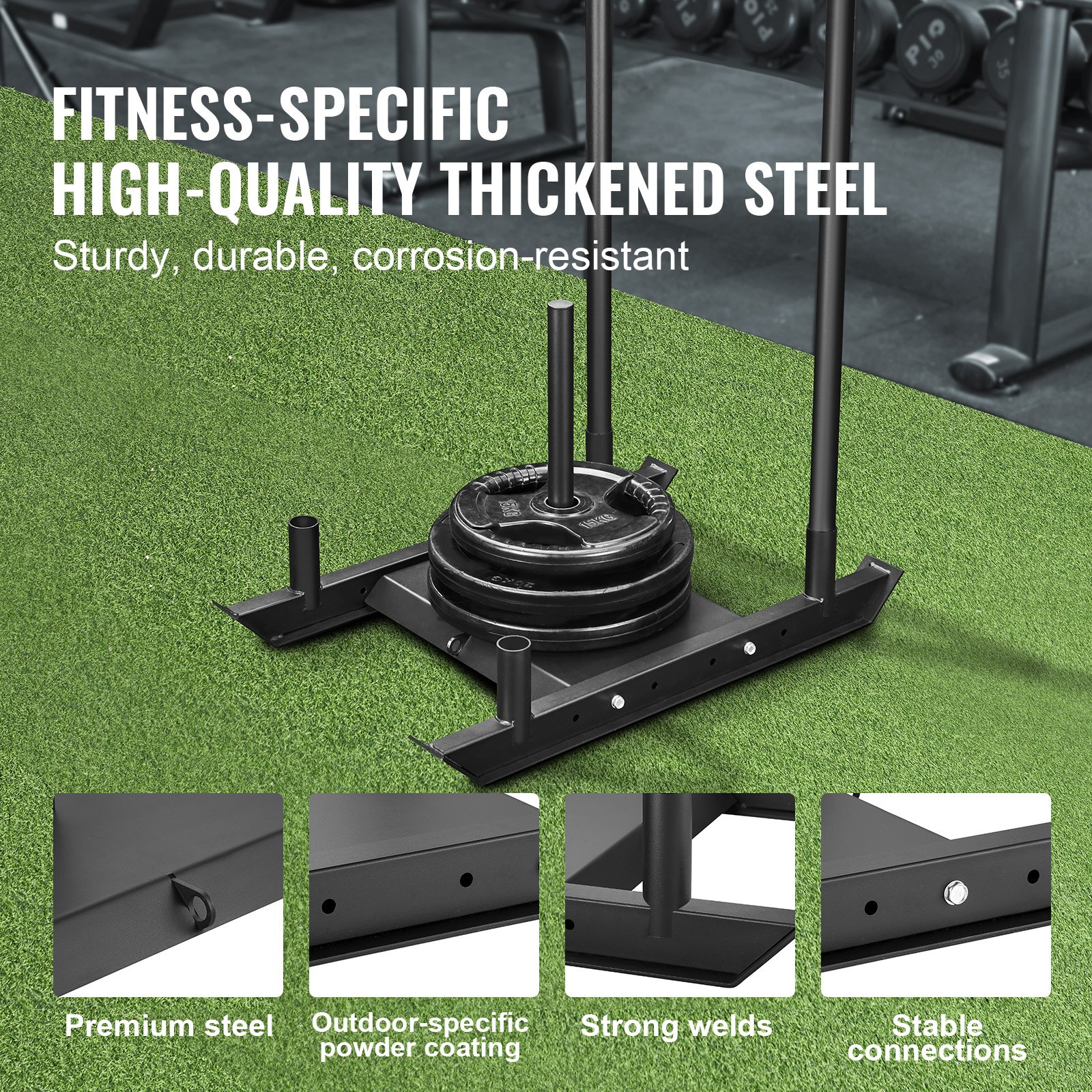 VEVOR Weight Training Sled, Pull Push Power Sled, Fitness Strength ...