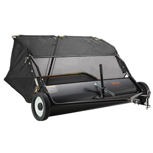 VEVOR Lawn Sweeper, 48.5", 26 cu. ft. Tow Behind Yard Sweeper, Dumping ...