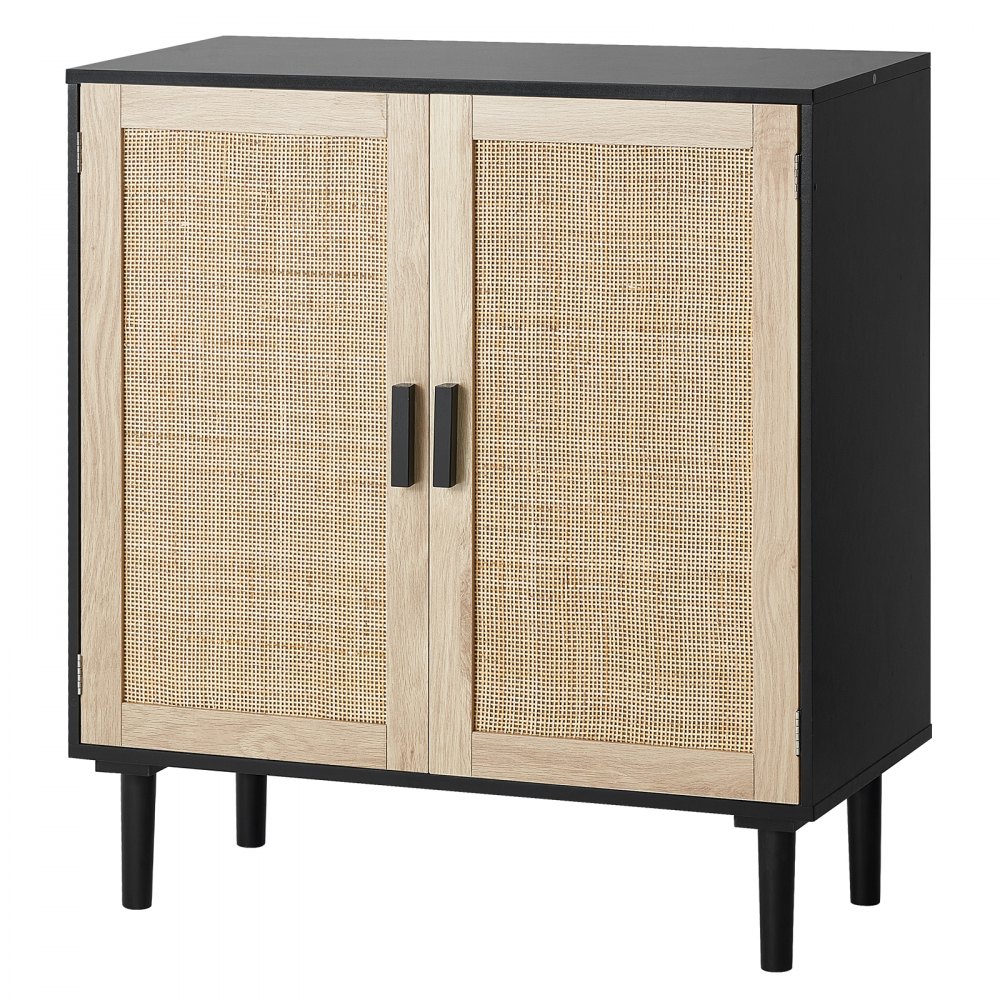 VEVOR Rattan Cabinet Storage with 2 Magnetic Doors and Adjustable ...