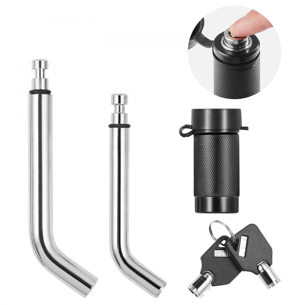 VEVOR Trailer Hitch Lock, 5/8-inch & 1/2-inch Diameter, Locking ...