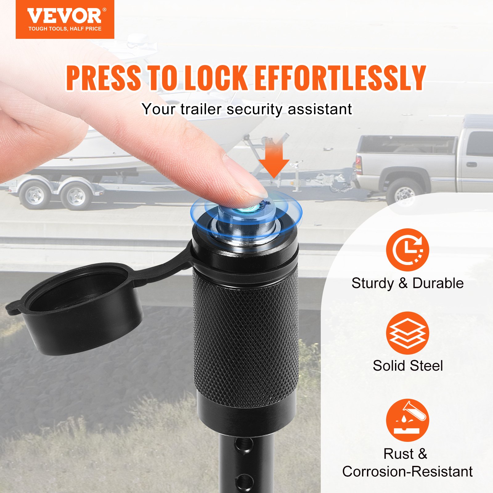VEVOR Trailer Hitch Lock, 5/8-inch Diameter, Locking Receiver Pin with ...