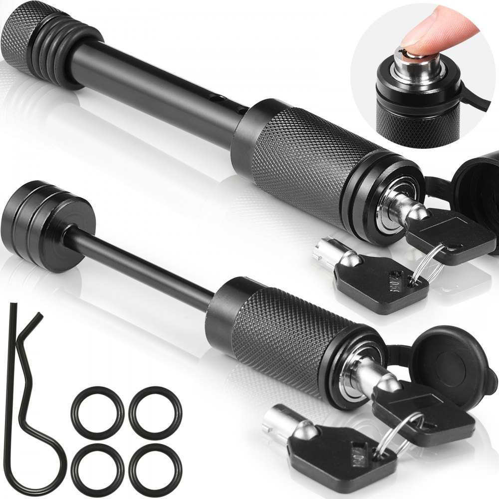 VEVOR Trailer Hitch Lock, 5/8-inch & 1/4-inch Diameter, 2-Pack Locking ...