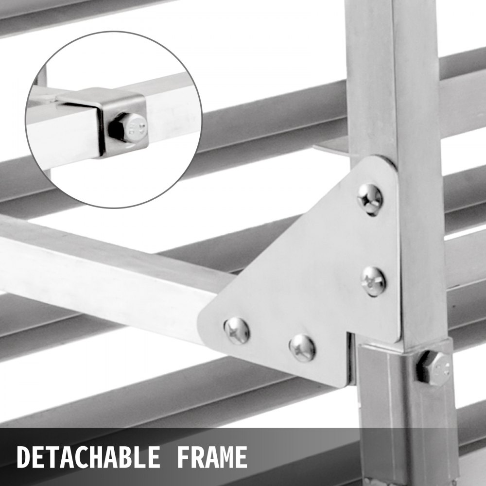 VEVOR Bakery Rack Bun Pan Rack 10-Tier 20.5"Lx26"Wx39"H Aluminum ...