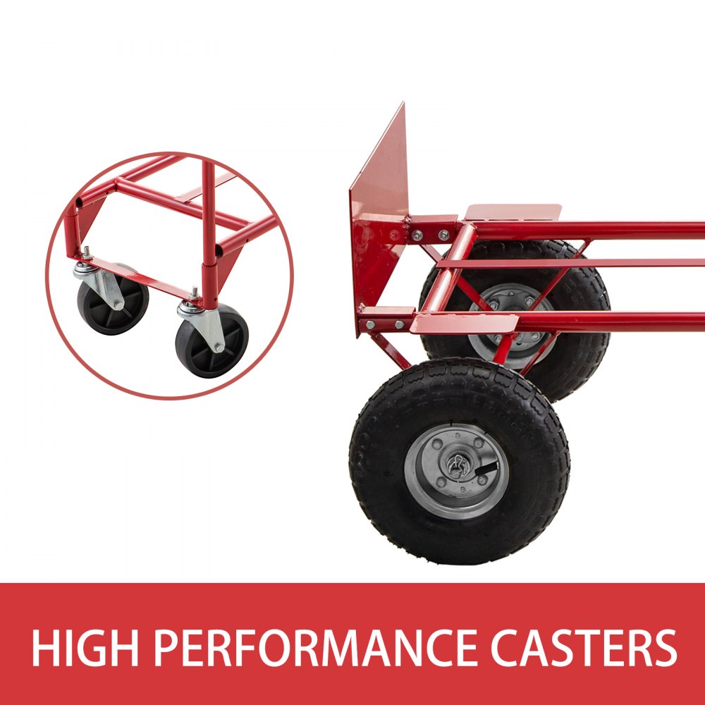 Hand Truck Convertible Dolly 200lb/300lb with 10inch PneumaticWheels in ...