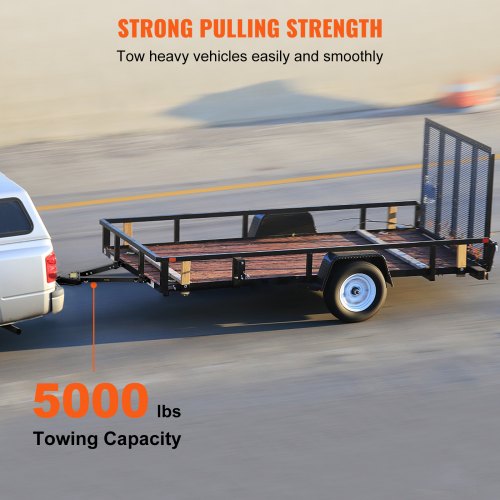 VEVOR Tow Bar, 5000 lbs Towing Capacity, Powder-Coating Steel Bumper ...