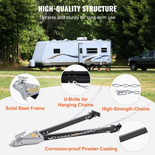 VEVOR Tow Bar, 5000 lbs Towing Capacity with Chains, Powder-Coating ...