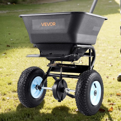 Walk-Behind Push Broadcast Spreader 100LB 0-9.8ft Spreading Width for ...
