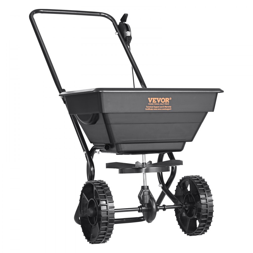 VEVOR Broadcast Spreader, 25 LB Walk-Behind Turf Spreader with 8 ...