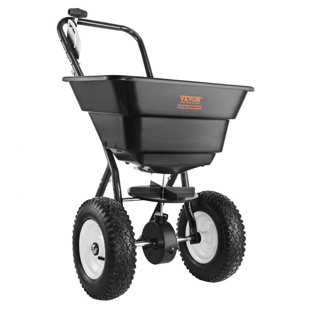 VEVOR Broadcast Spreader, 80 LB Walk-Behind Turf Spreader with 12 ...